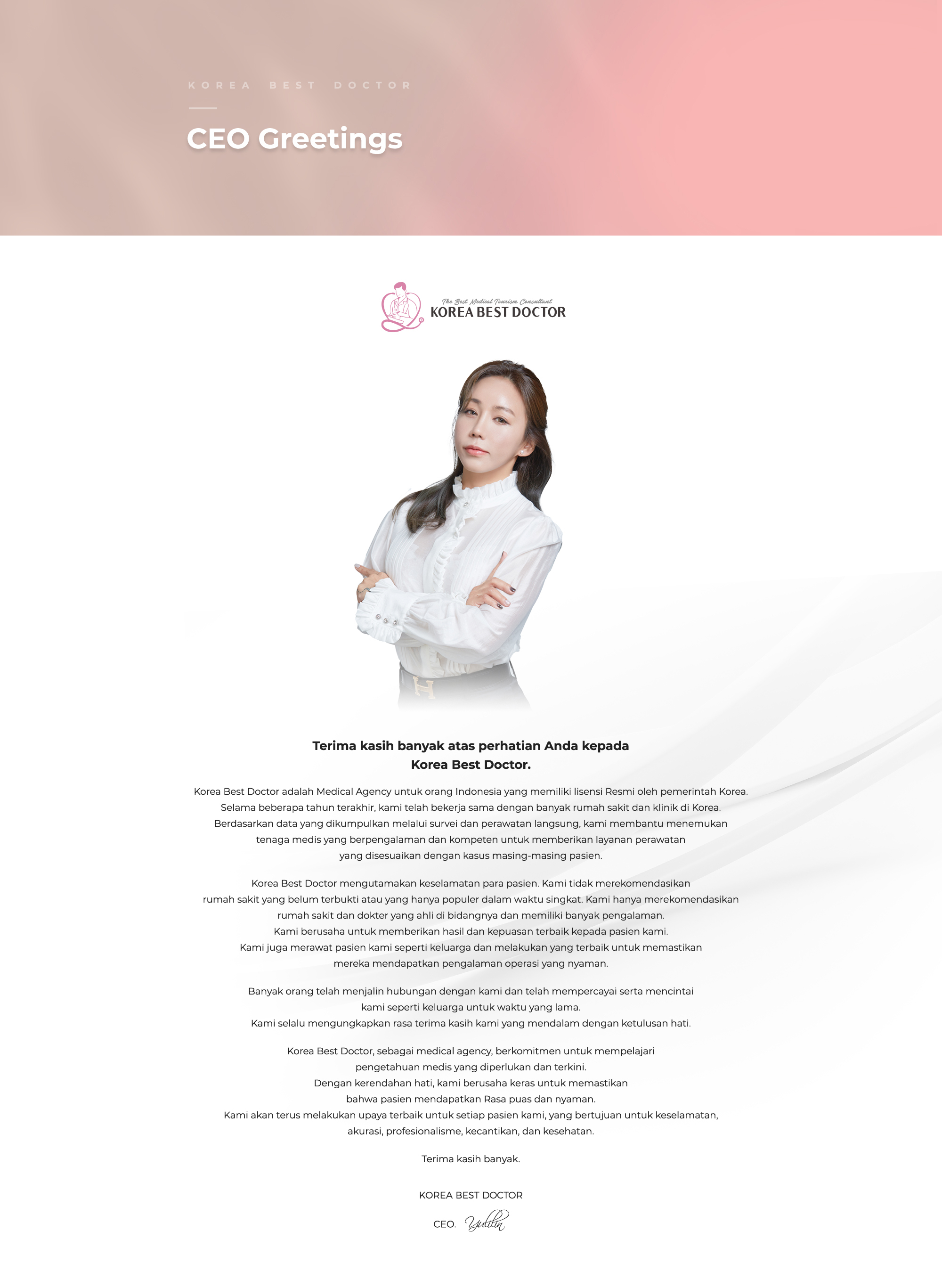 CEO Greetings | Korea best doctor